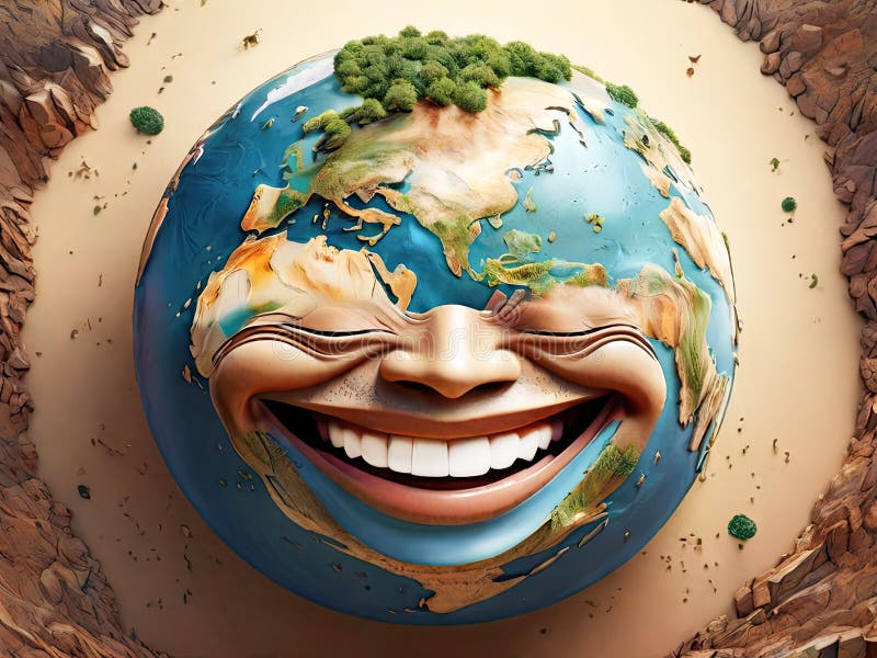 The Earth Planet with Happy Face Stock Image - Image of water ...