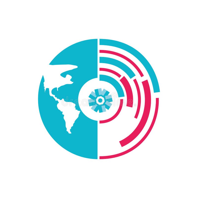 Earth planet map with gear stock vector. Illustration of international ...