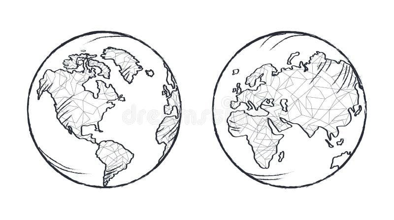 Globe World Two Sides Stock Illustrations – 37 Globe World Two Sides ...