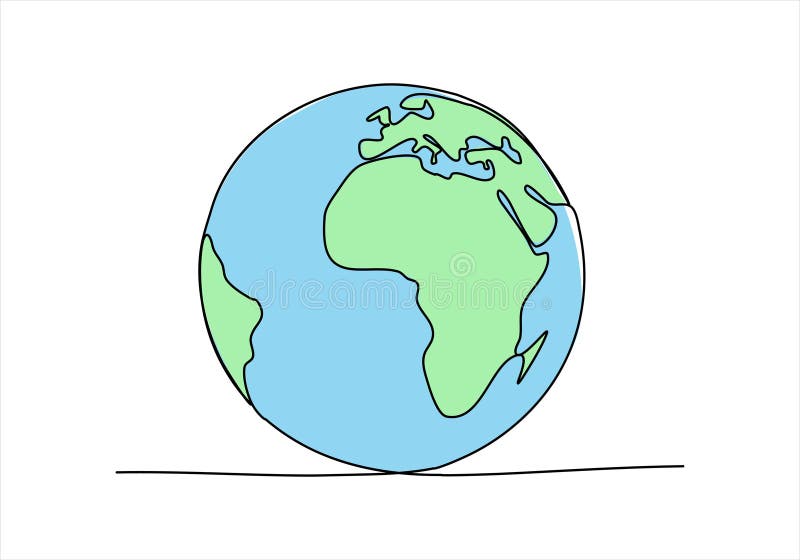 Earth One Line Drawing Stock Illustrations – 1,693 Earth One Line ...