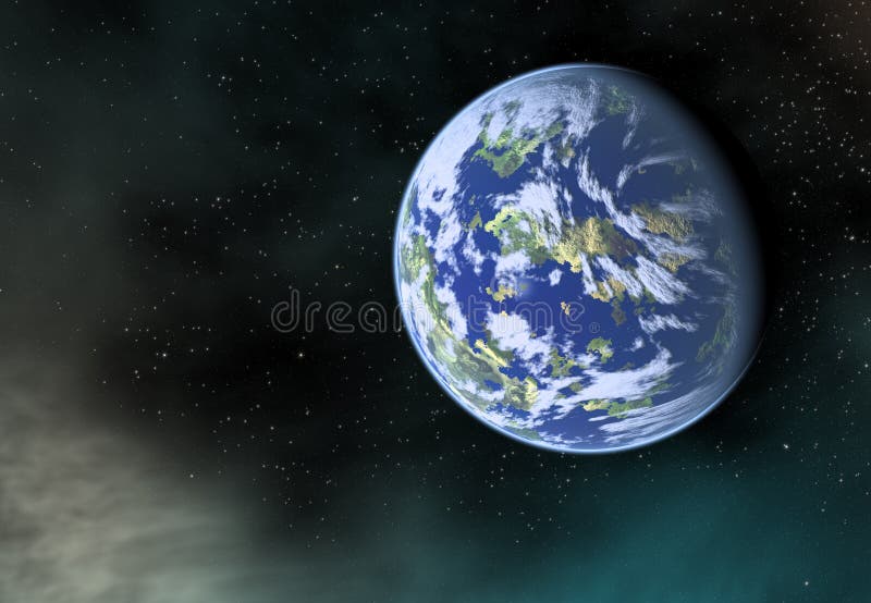 Earth Planet with One Side Shadow on Cosmos Stars Backgrounds Stock ...