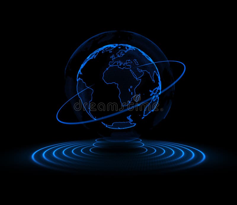 Earth Planet with Orbit. 3d Render Illustration Stock Illustration ...