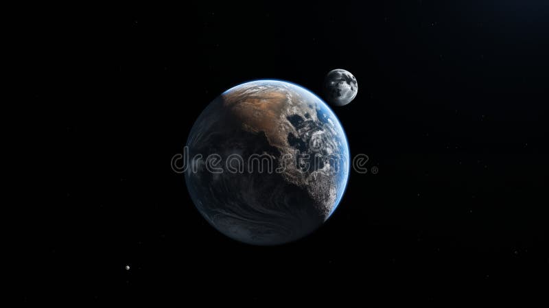 Earth Planet in Outer Space. Solar System Element Stock Illustration ...