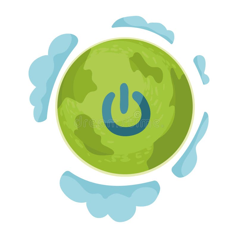 Earth Planet with Power Button Stock Vector - Illustration of ecology ...