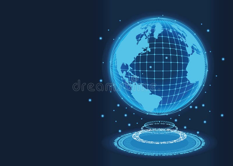 Earth Planet Realistic Tech Stock Vector - Illustration of futuristic ...
