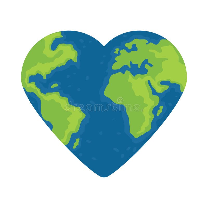 Earth planet shaped heart stock vector. Illustration of icon - 249253625