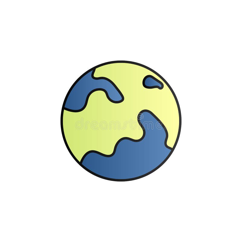 Earth, Planet, Space Color Gradient Vector Icon Stock Illustration ...