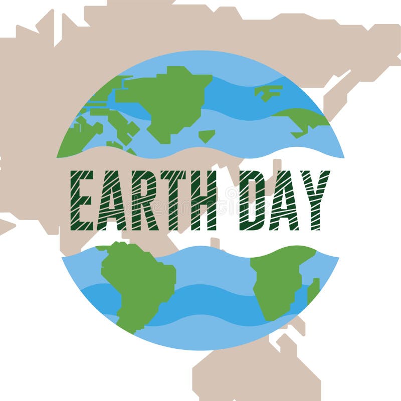 Earth Planet with Text Earth Day Poster Vector Stock Vector ...