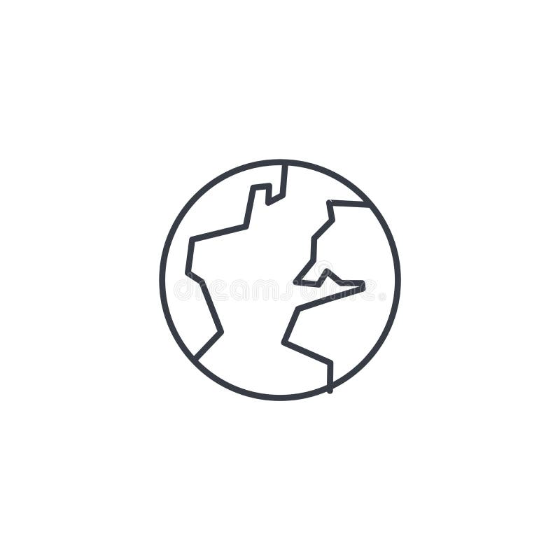 Earth Planet Thin Line Icon. Linear Vector Symbol Stock Vector ...