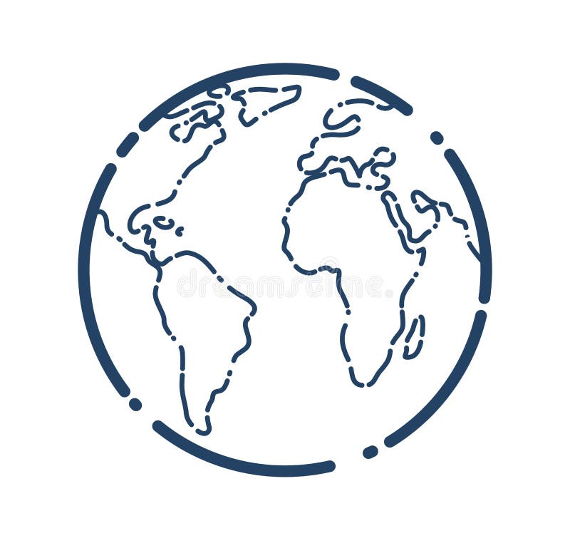 Earth Planet Vector Linear Icon, Geography Stock Vector - Illustration ...