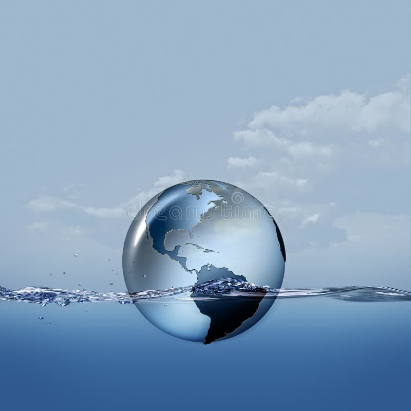 Earth Planet on the Water Waves Stock Image - Image of drop, industry ...