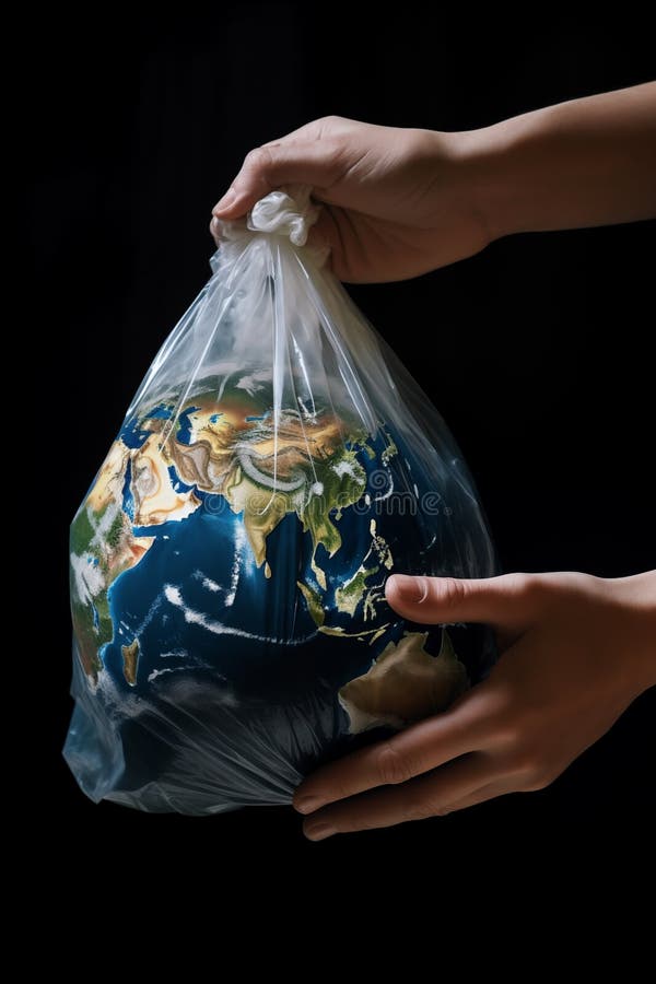 Earth in Plastic: a Cry for Environmental Awareness Stock Illustration ...