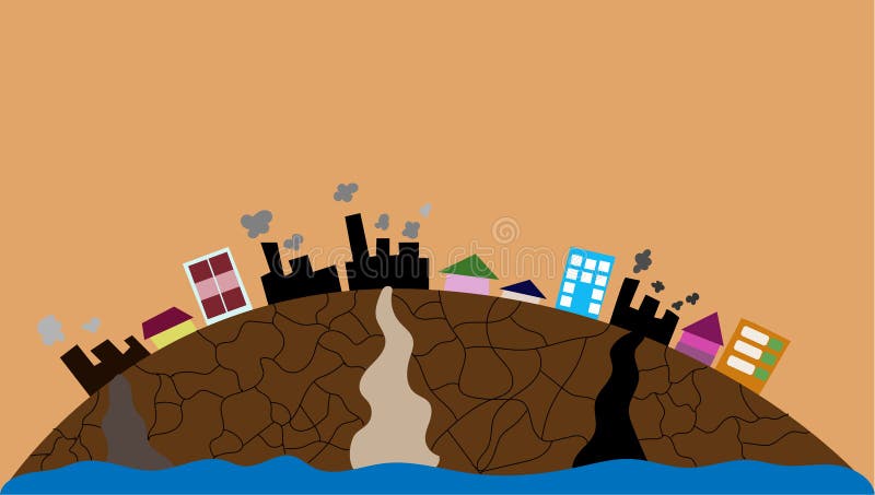 Illustration of Environmental Damage and Destroyed by Human Activities ...