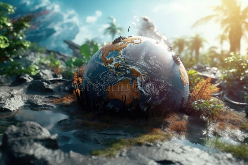 Earth Pollution Concept. Planet Earth is in Danger. Environmental ...