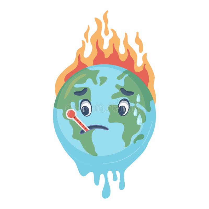 Earth Pollution, Global Warming and Heat Stock Vector - Illustration of ...