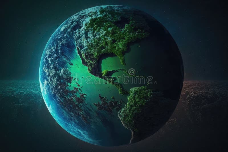 Earth Pollution Map Visible from Space. Generative Ai Illustration ...