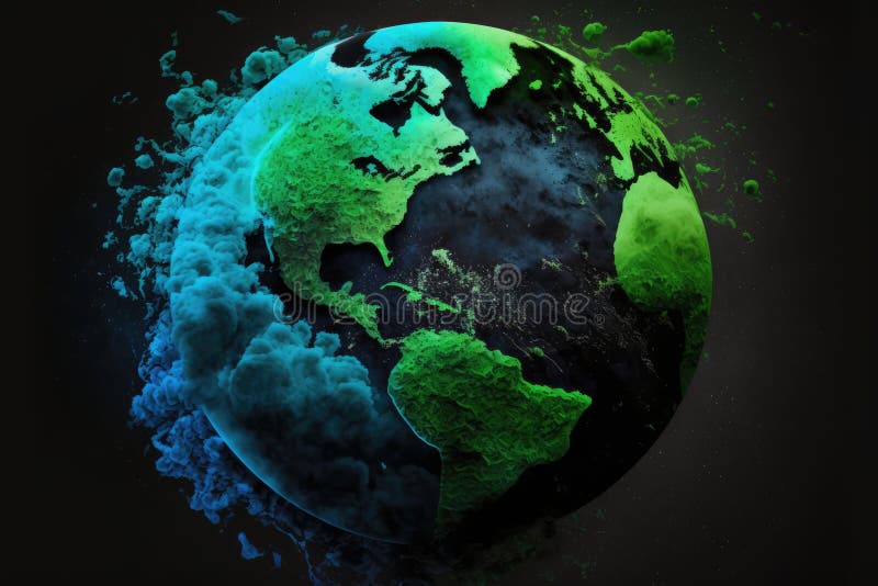 Earth Pollution Map Visible from Space. Generative Ai Illustration ...