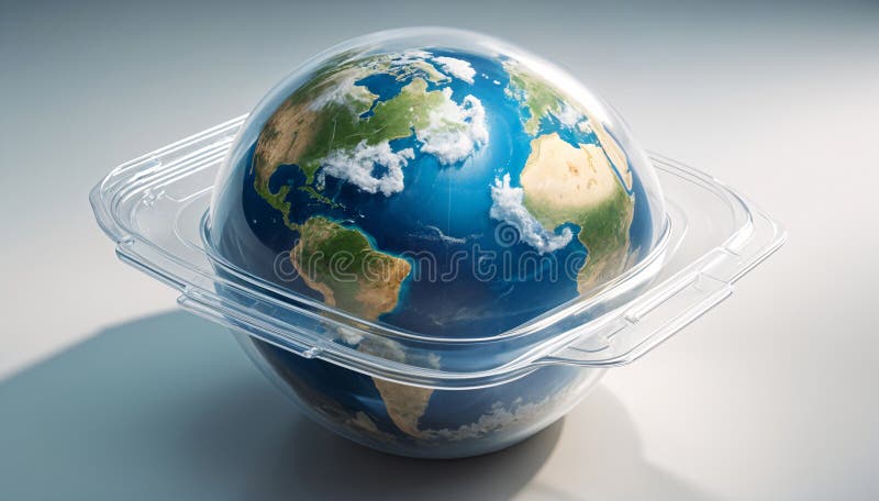 Earth in Polyethylene Plastic Disposable Package Stock Illustration ...