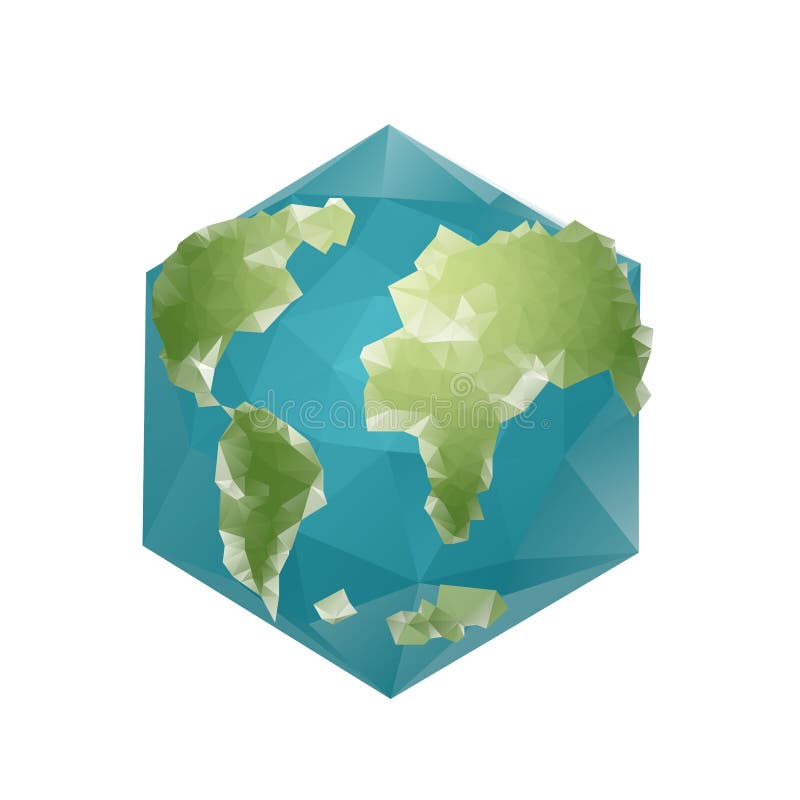 Earth Polygon. Planet Geometric Figure Hexagon. Abstract Universe Stock ...