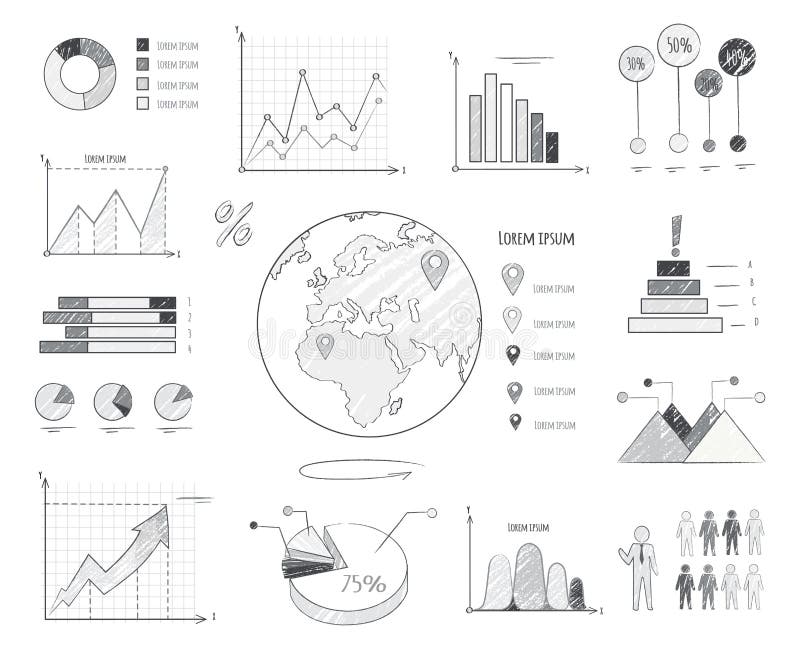 Earth Population Statistics Charts Illustration Stock Vector ...