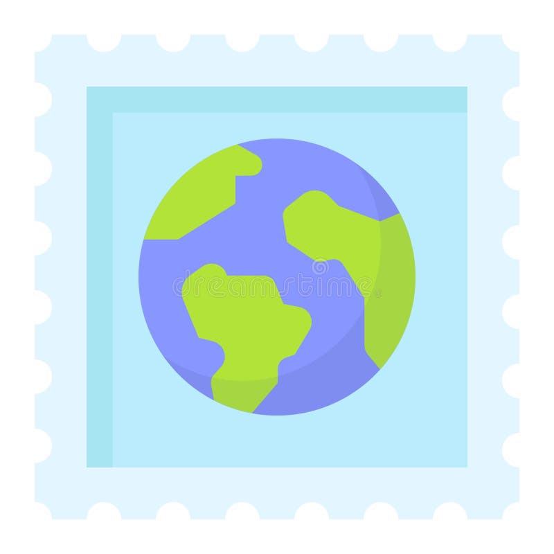 Earth Postage Stamp Icon, Earth Day Related Vector Stock Vector ...