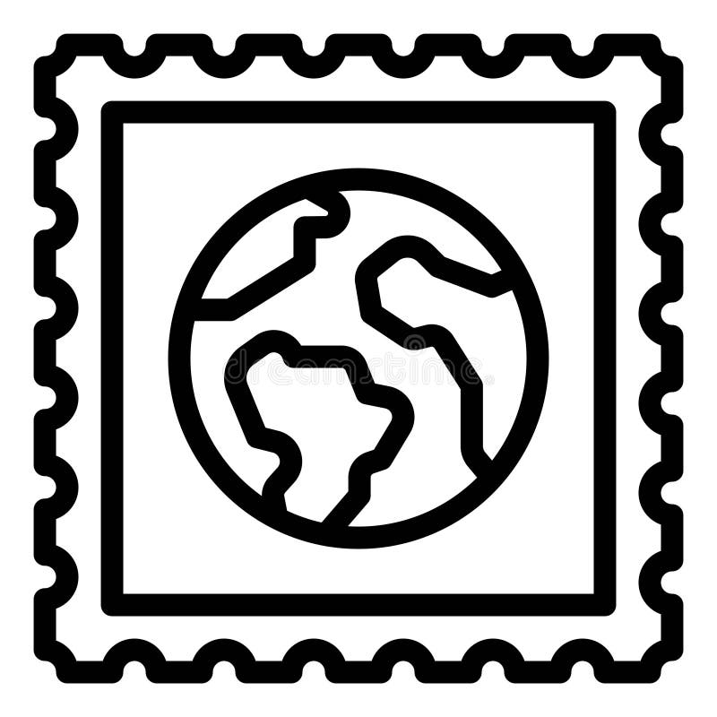 Earth Postage Stamp Icon, Earth Day Related Vector Stock Vector ...