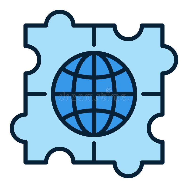 Earth in Puzzle Vector Multipolarity Blue Icon Stock Vector ...