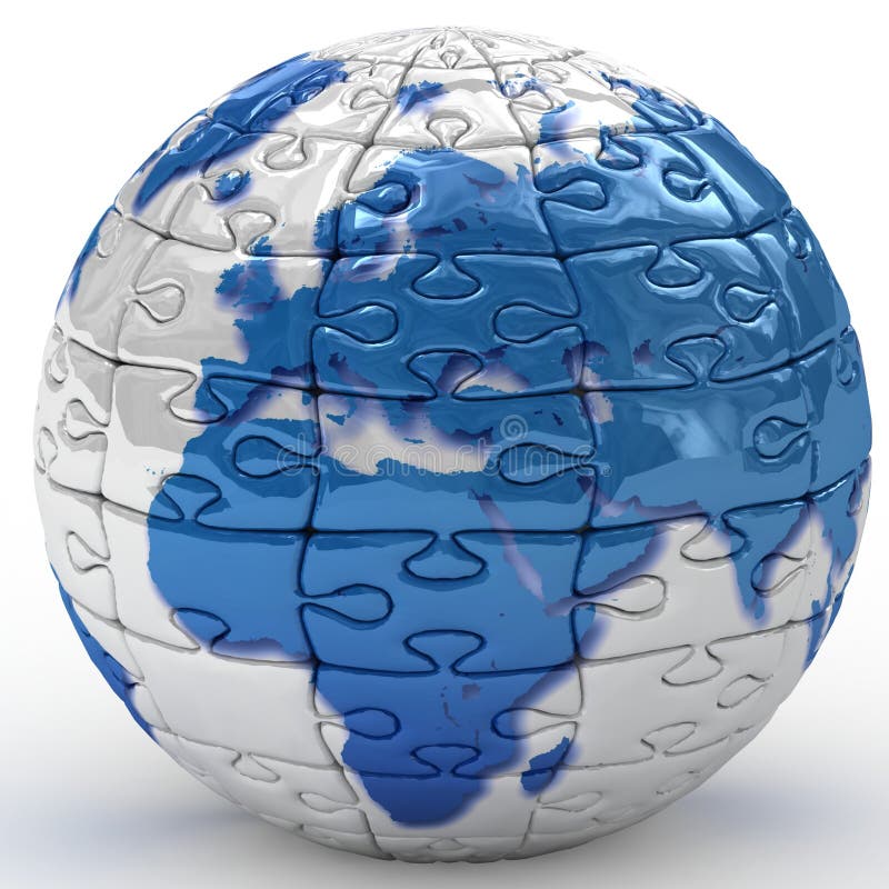 Earth puzzle stock image. Image of isolated, joint, solutions - 4818425