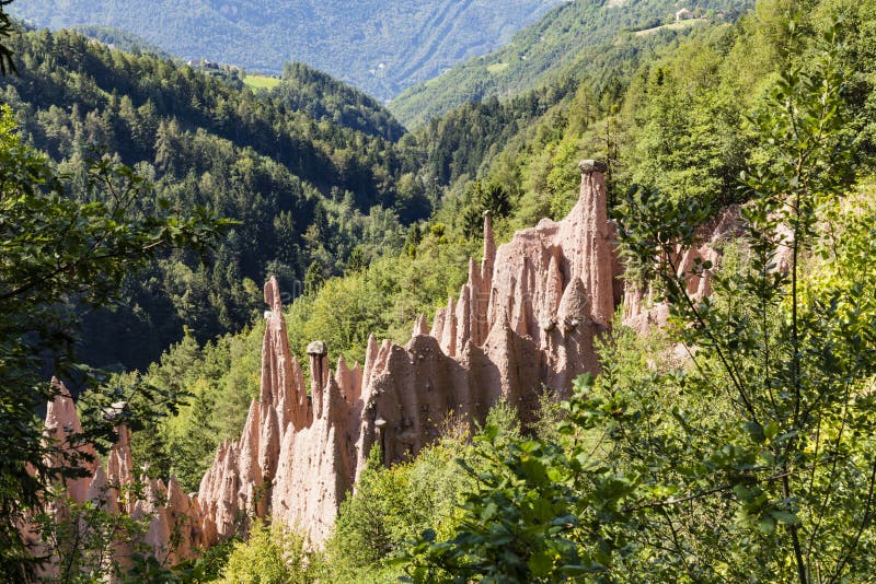 Earth Pyramids, Renon, South Tyrol, Italy Stock Image - Image of ritten ...