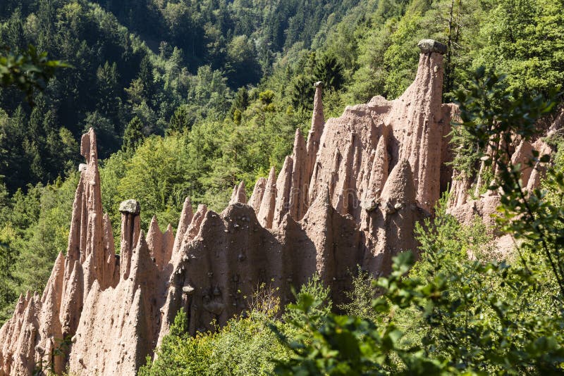 Earth Pyramids, Renon, South Tyrol, Italy Stock Photo - Image of ...