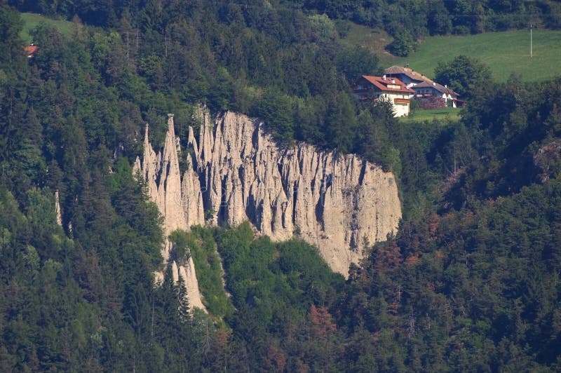 Earth pyramids in Ritten stock image. Image of moraine - 67111673
