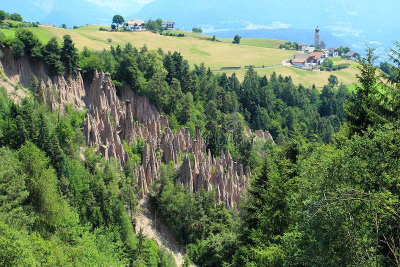 Earth Pyramids, Renon, South Tyrol, Italy Stock Photo - Image of ...