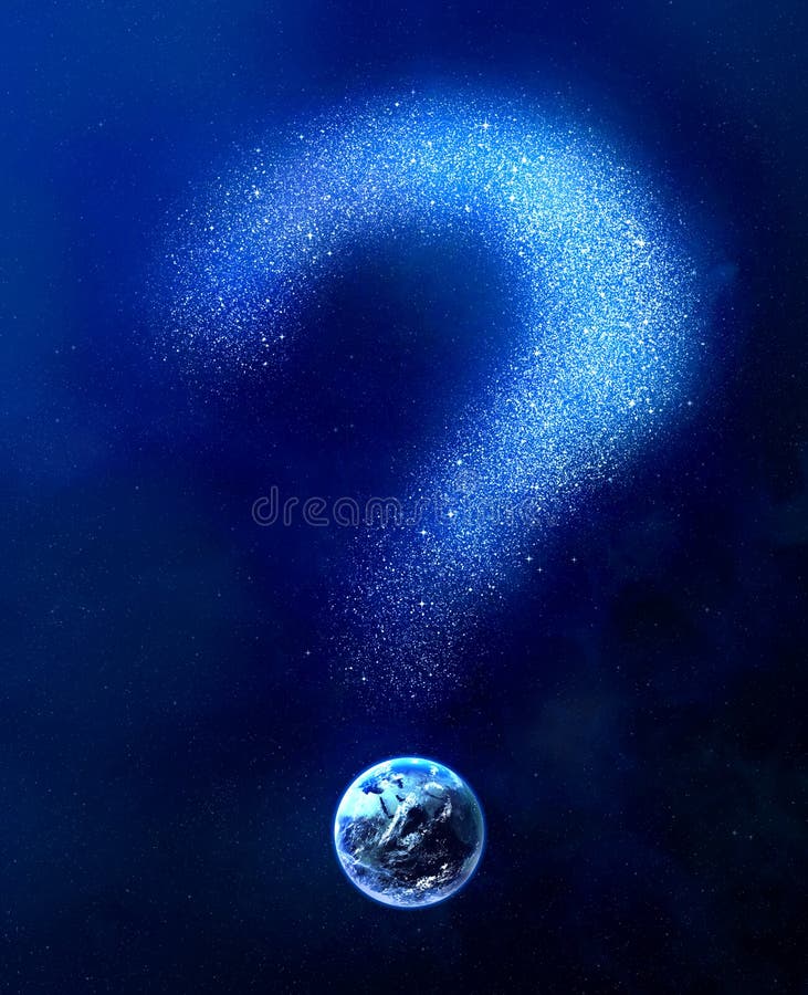 Earth and Question Mark from Stars. Stock Illustration - Illustration ...