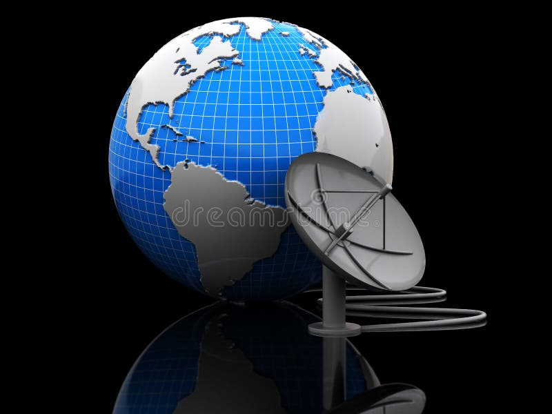 Earth and radio-aerials stock illustration. Illustration of aerial ...