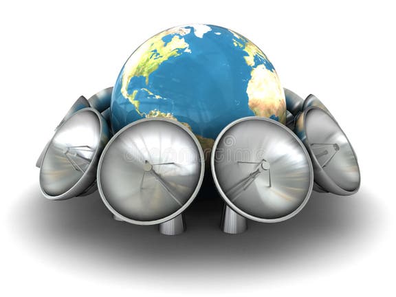 Earth and radio-aerials stock illustration. Illustration of aerial ...