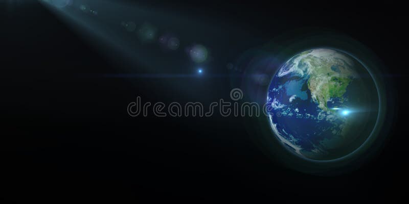 The Earth in the Rays of Light Stock Illustration - Illustration of ...