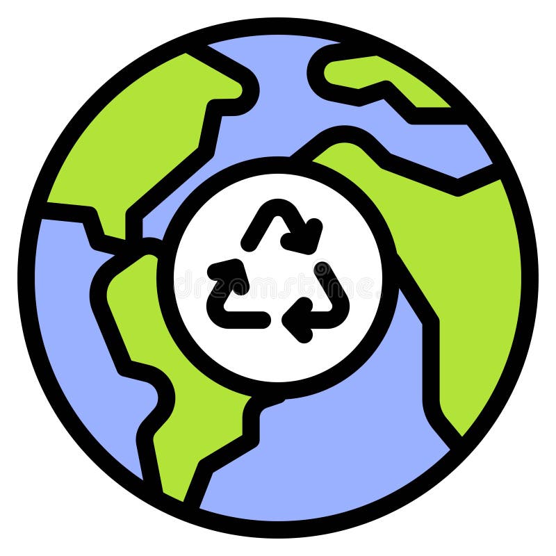 Earth with Recycling Symbol Icon, Earth Day Related Vector Stock Vector ...