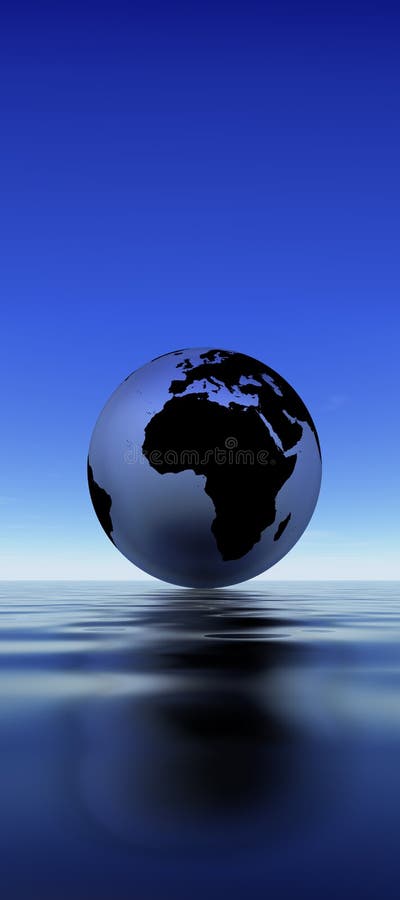 Earth reflection on water stock illustration. Illustration of blue ...