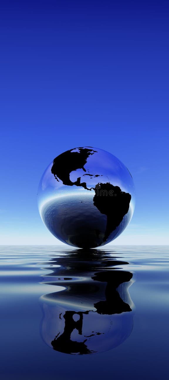 Earth reflection on water stock illustration. Illustration of blue ...