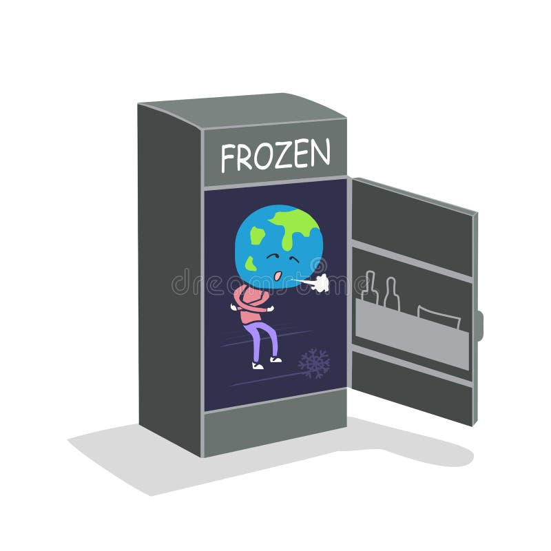 Earth in refrigerator stock vector. Illustration of ecology - 159574115
