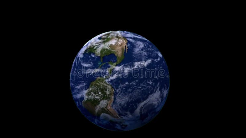 Earth Reverse West To East Rotation Loop on Black Background Stock ...