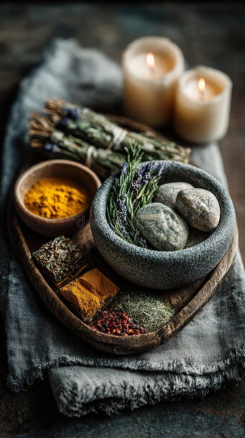 Earth Ritual Altar Flat Lay Stock Image - Image of crystal, wicca ...