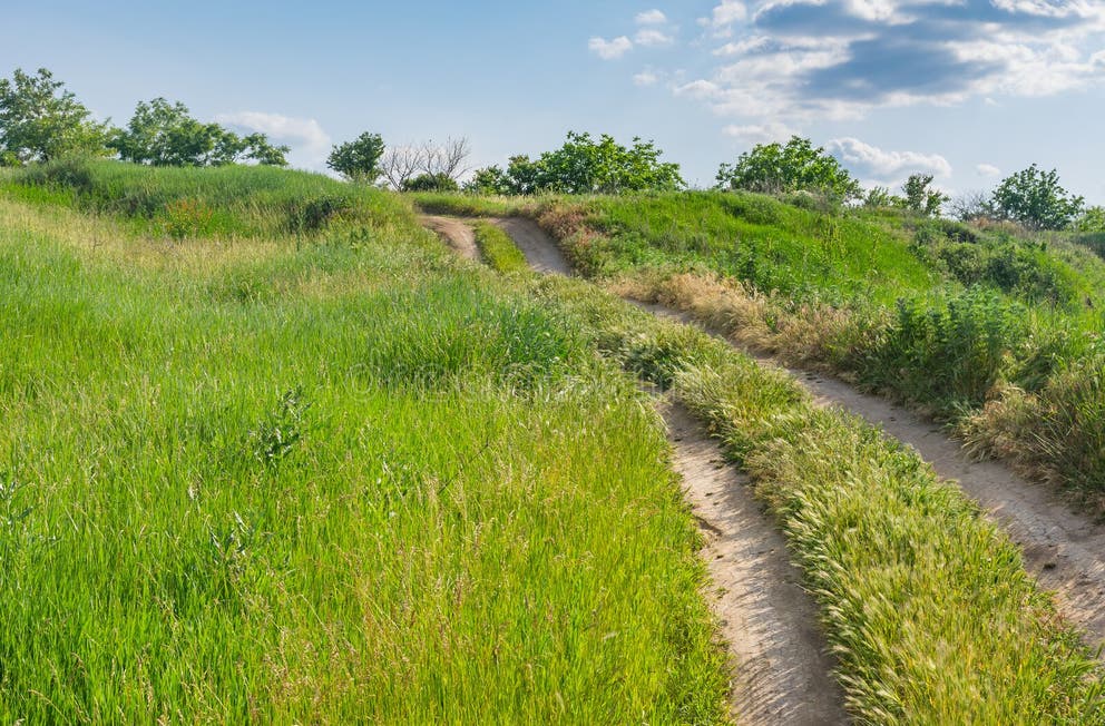 Earth Road Upward on a Hill Stock Photo - Image of mound, herbs: 66854820