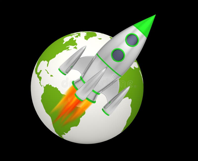 Earth Rocket Takeoff Planet Stock Illustration - Illustration of flight ...