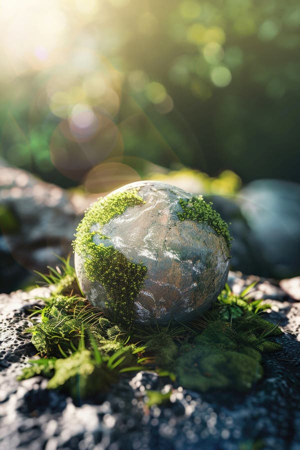 Earth on a Rocky Outcropping Stock Image - Image of moss, geology ...