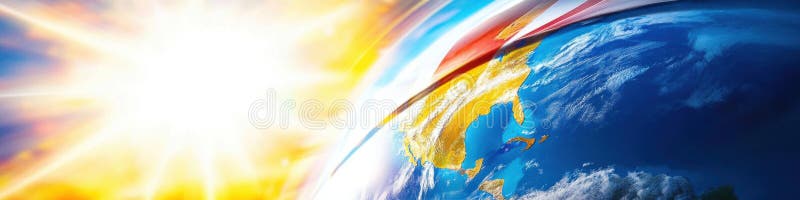 Earth Rotates in a Solar System with Space Visual and Atmosphere Design ...