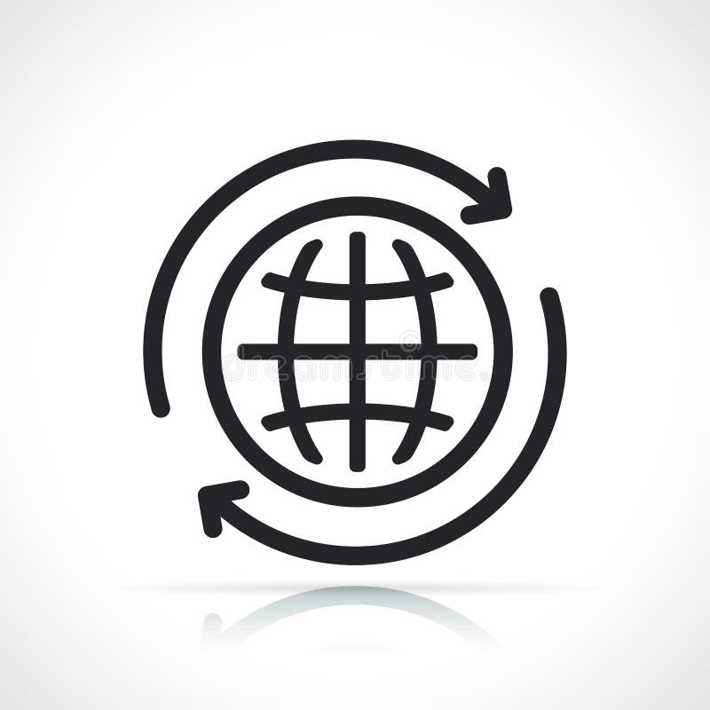 Earth and Rotating Arrows Icon Stock Vector - Illustration of symbol ...
