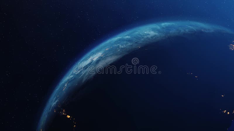 Earth Rotating on Axis in Space with Stars Loop Animation Stock Video ...