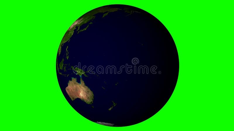 Earth Rotating on a Green Background. Loopable Stock Footage - Video of ...