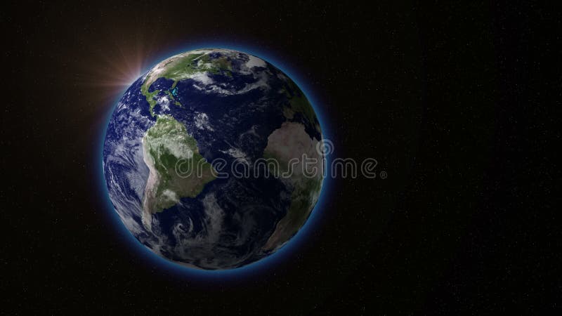 Blue Earth Rotating with the Sun. V.3. Stock Video - Video of nasa ...